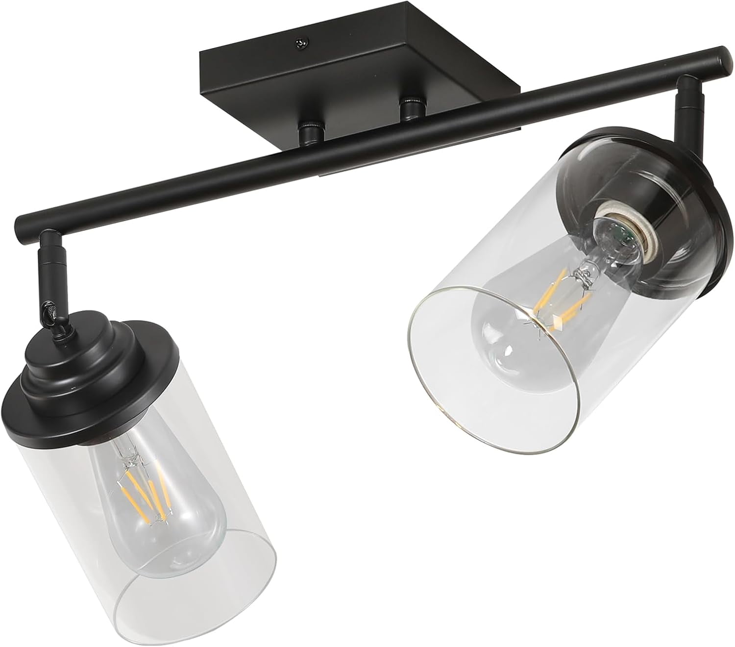 2-Light Black Track Lighting Fixtures, Modern Bathroom Vanity Lights ...