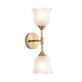 2-Light Gold Wall Sconce, Mid Century Modern Bathroom Vanity Light ...