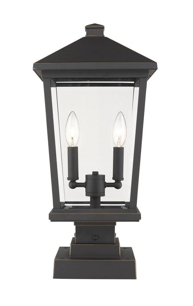 2 Light Outdoor Post Mount Lantern In Transitional Style 12 Inches Wide ...