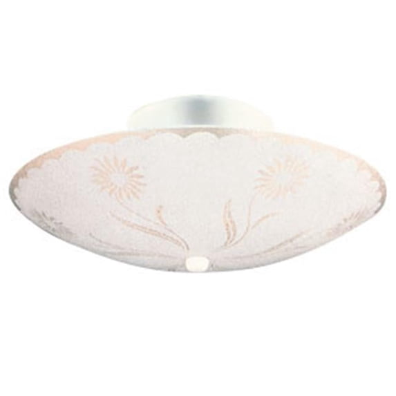 2-Light Textured Floral Ceiling Mount, White Finish - Walmart.com