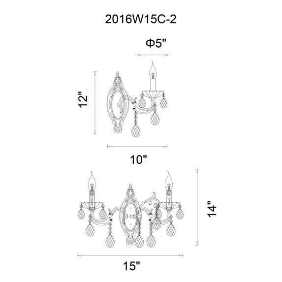 2 Light Wall Sconce with Antique Brass finish - Walmart.com