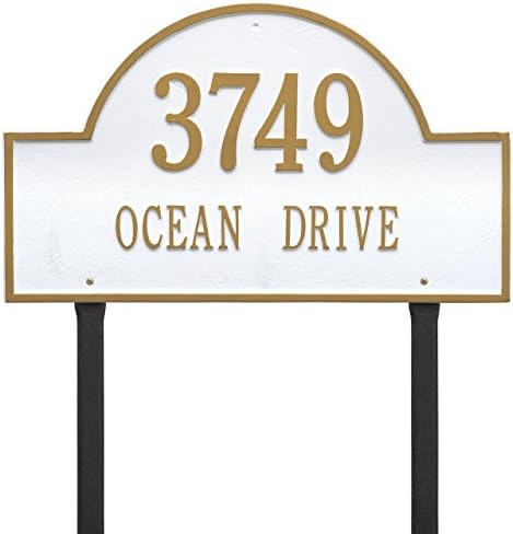 2 Line Arch Marker Estate LAWN Address Plaque 24"L x 14"H - Walmart.com