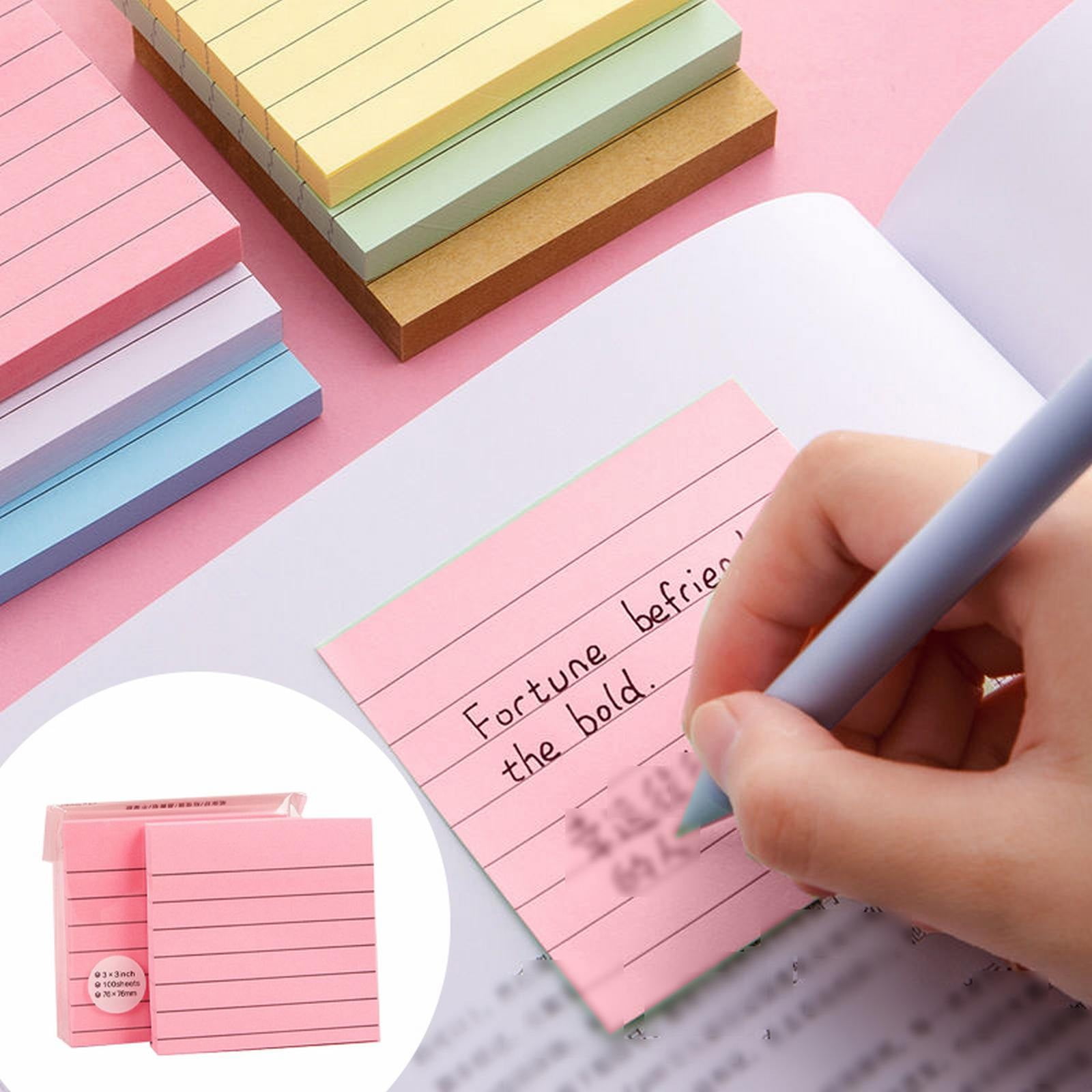 Under $2 Lined Sticky Notes, Multicolor Self-Stick Notes, Boho Lined ...