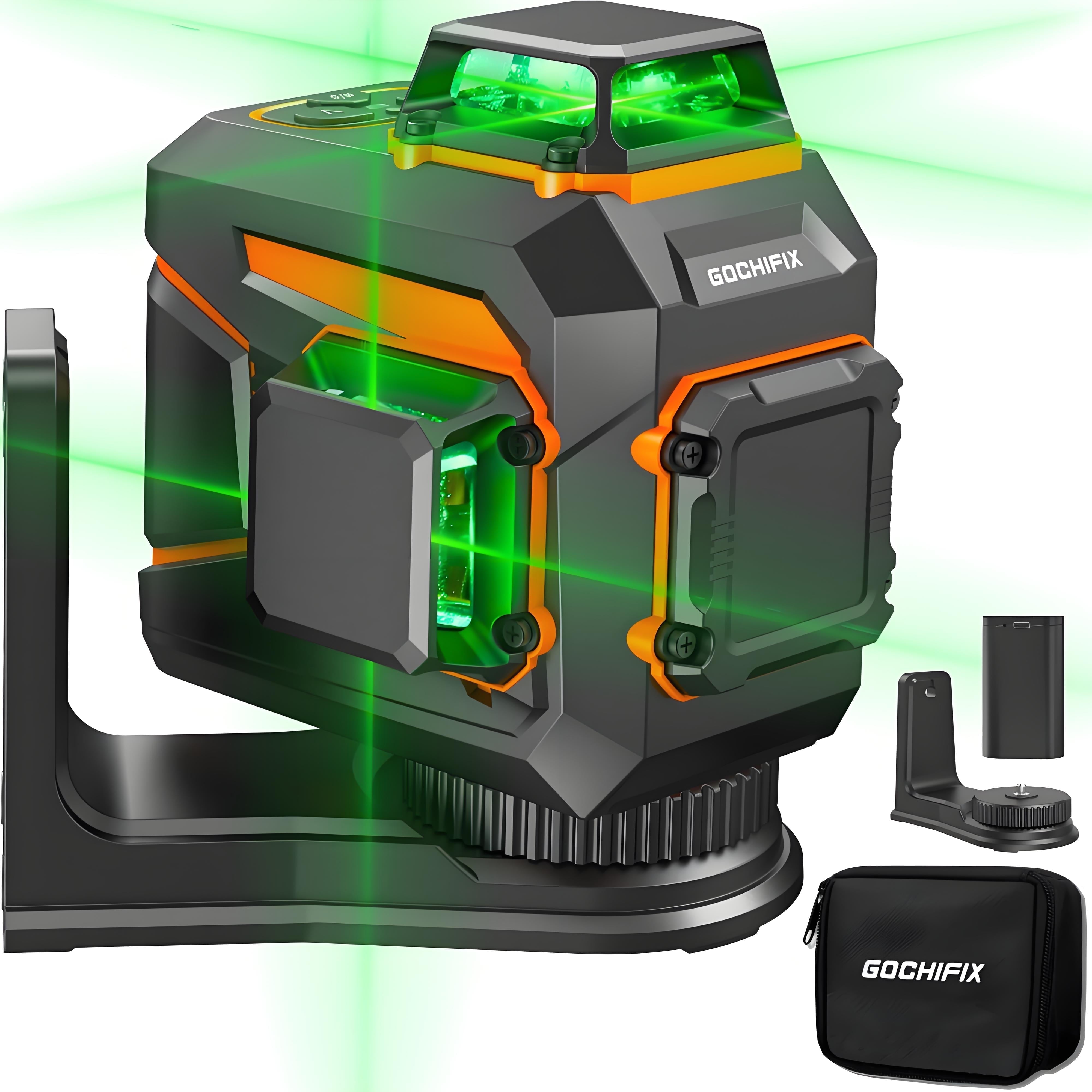Laser Level, GOCHIFIX 8 Lines 2x360° 3 Modes Green Cross Laser Level ...