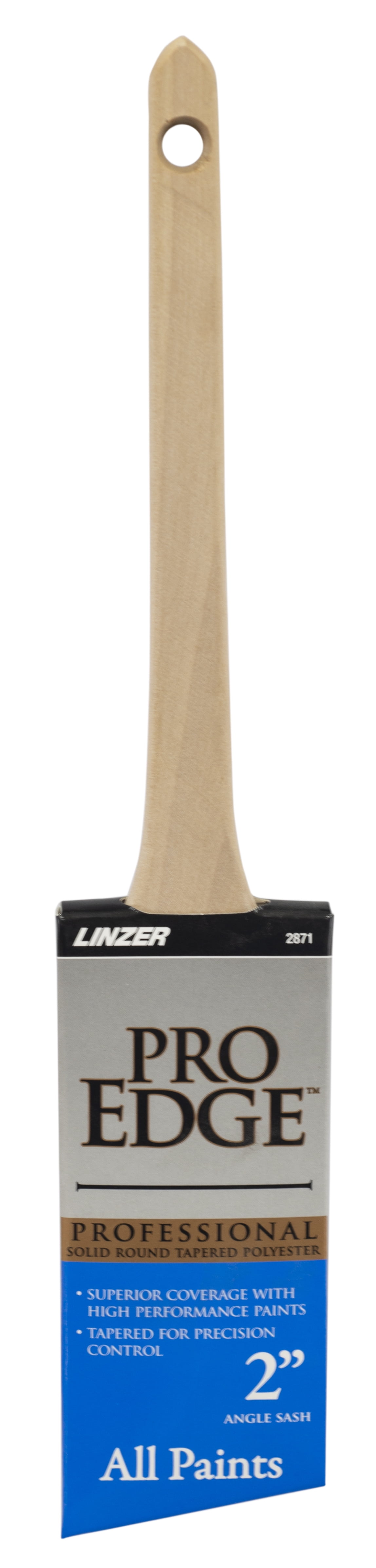 2" Linzer Pro Edge Polyester Blend Rattail Angle Sash Household Paint ...