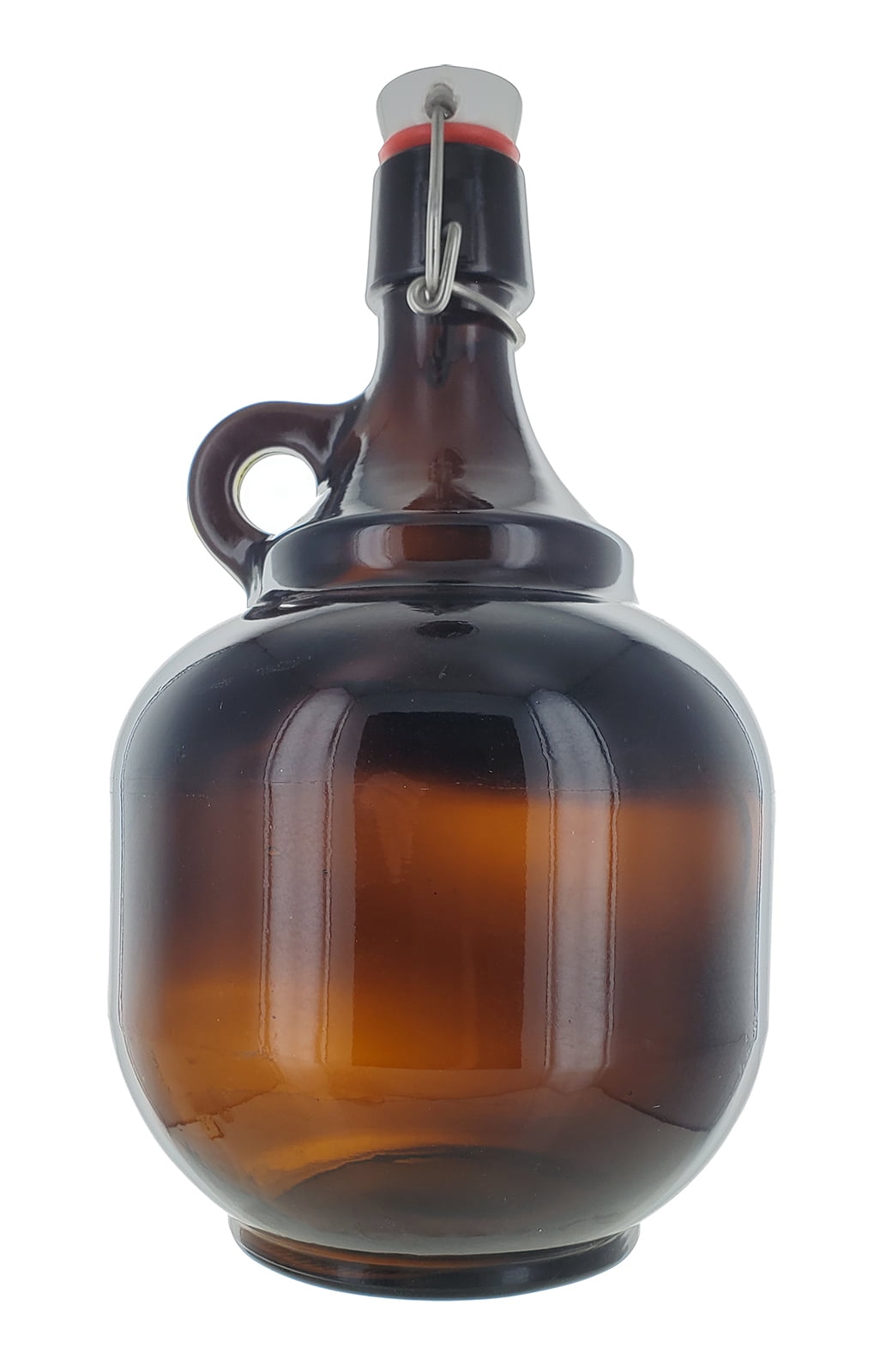 Walmart 2L Amber Glass Growler, Flip Top Lid, Handle - Beverage ...