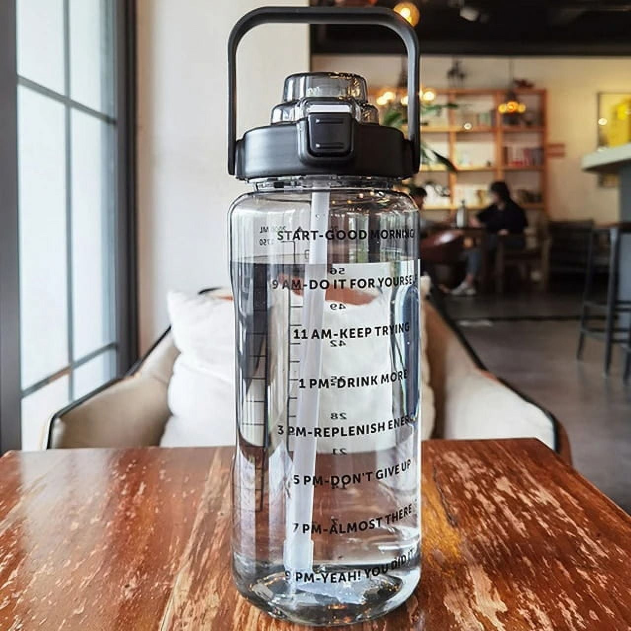 2 Liter Sports Water Bottle With Straw Men Women Fitness Water Bottles Outdoor Cold Water ...