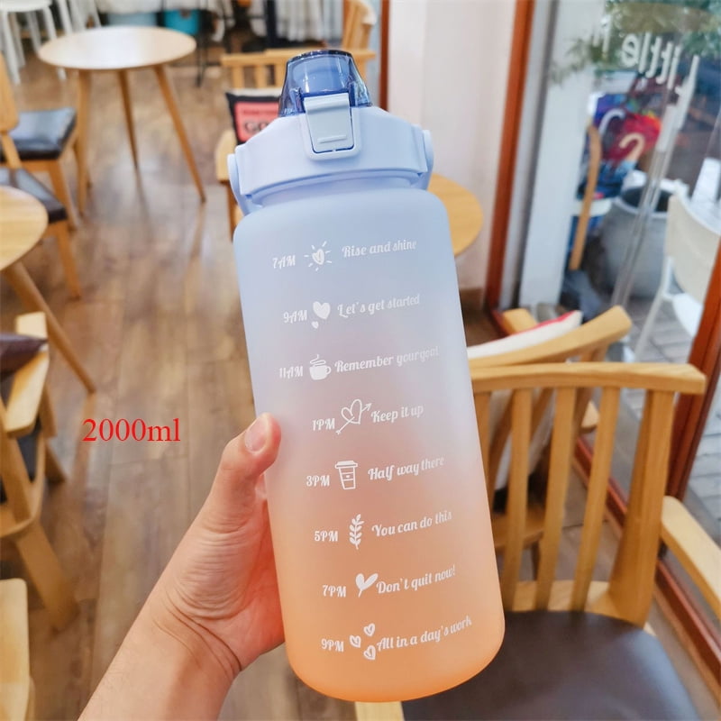 2 Liters Water Bottle Motivational Drinking Bottle Sports Water Bottle ...