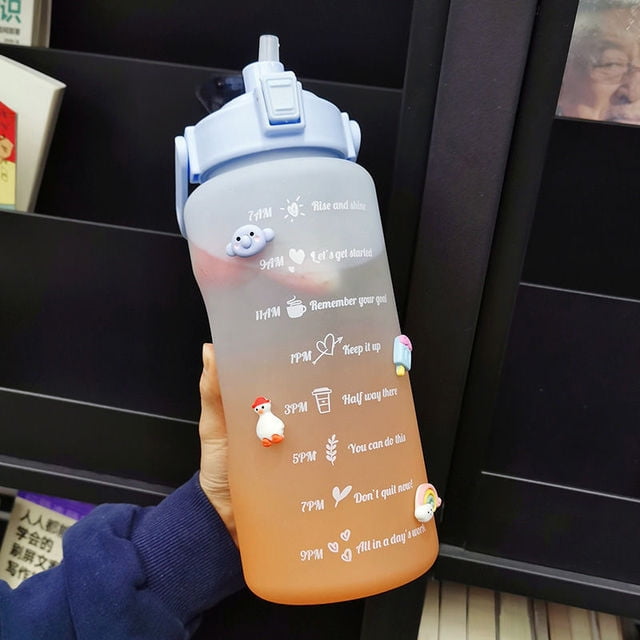 2 Liters Water Bottle Motivational Drinking Bottle Sports Water Bottle ...