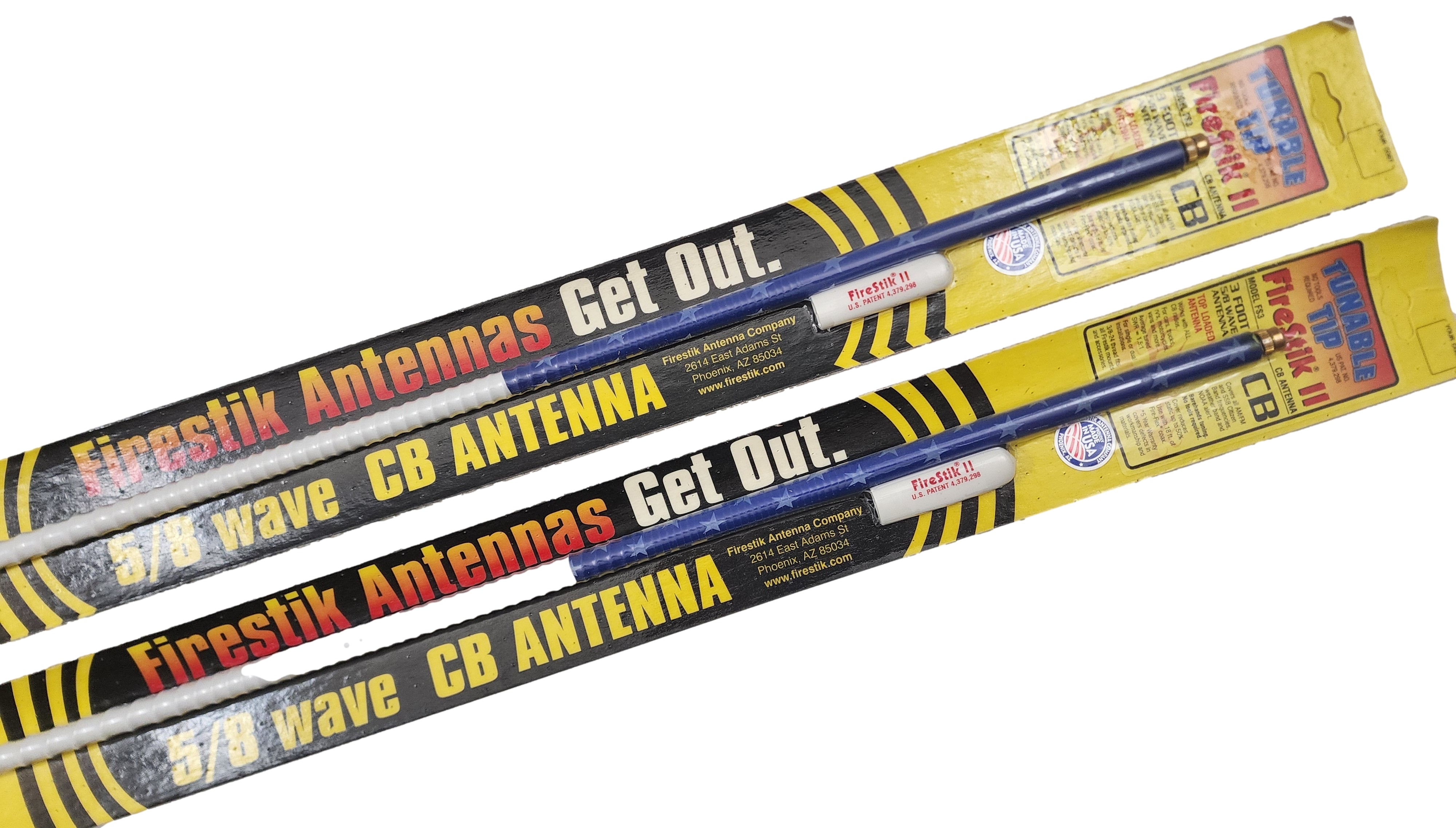 2 Lot Firestik II FS3-USA CB Radio Antenna 3 Foot Tunable Tip 5/8 Wave ...
