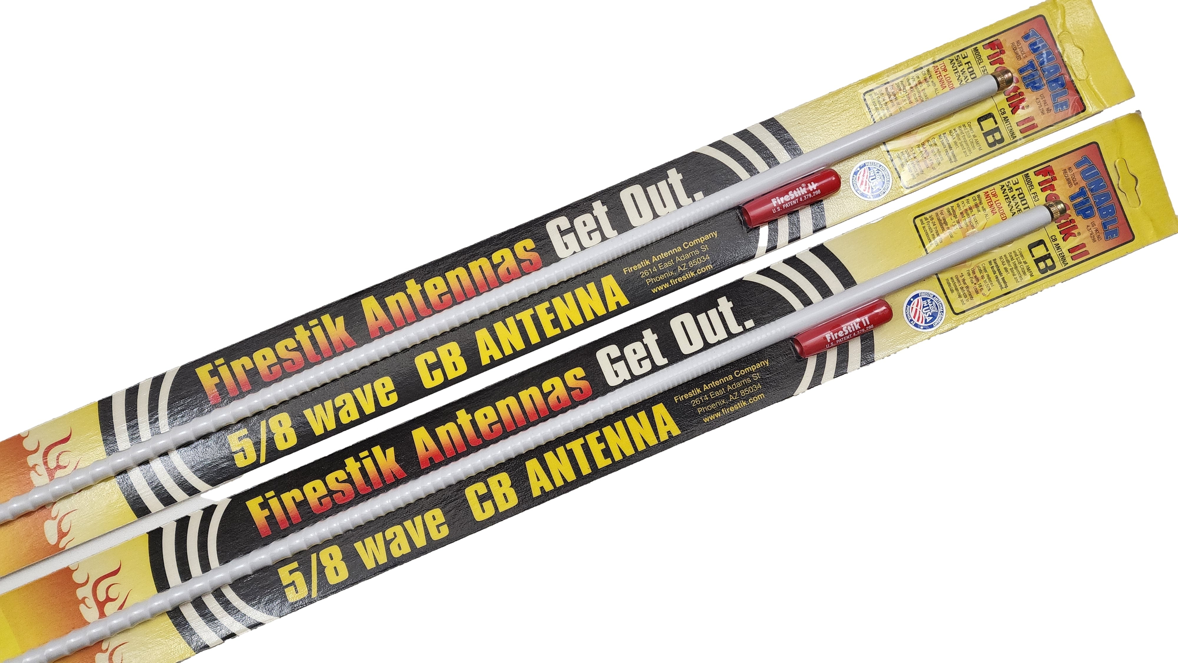 2 Lot Firestik II FS3-W CB Radio Antenna 3 Foot Tunable Tip 5/8 Wave ...