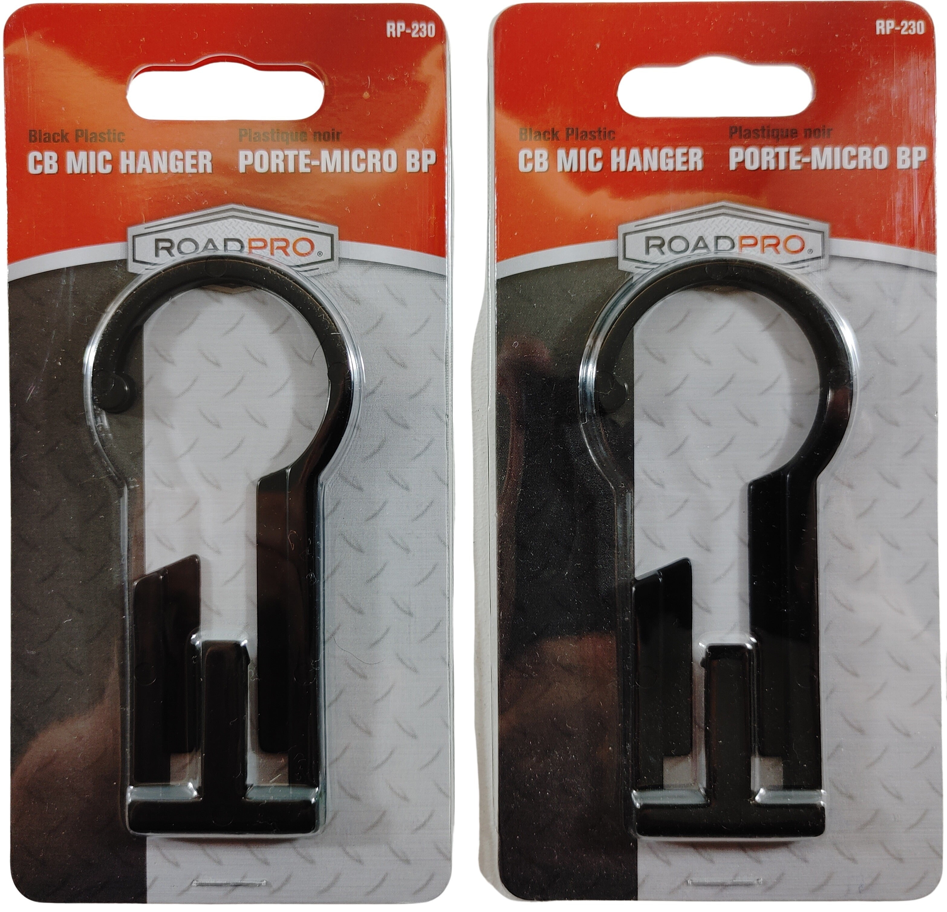 2 Lot RoadPro RP-230 CB Radio Black Plastic Buddy Hook Microphone ...