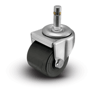 2" Low Profile Swivel Grip Ring Stem Caster - Polyolefin Log Wheel ...