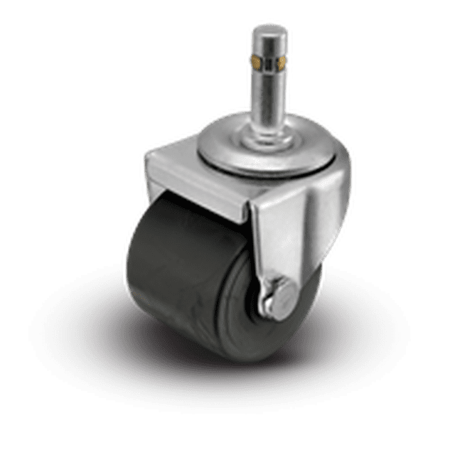 2" Low Profile Swivel Grip Ring Stem Caster - Polyolefin Log Wheel ...