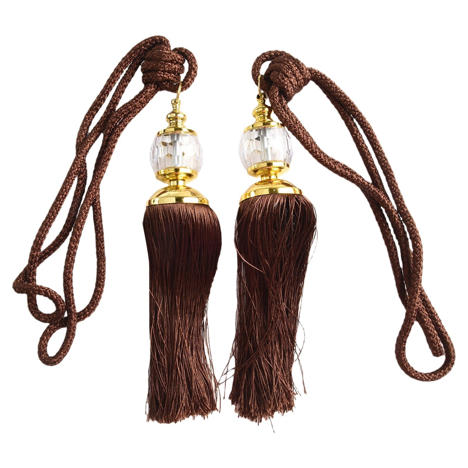 2×Luxury Curtain Holdbacks Rope Tie Backs Tassel Tiebacks Beaded Ball ...
