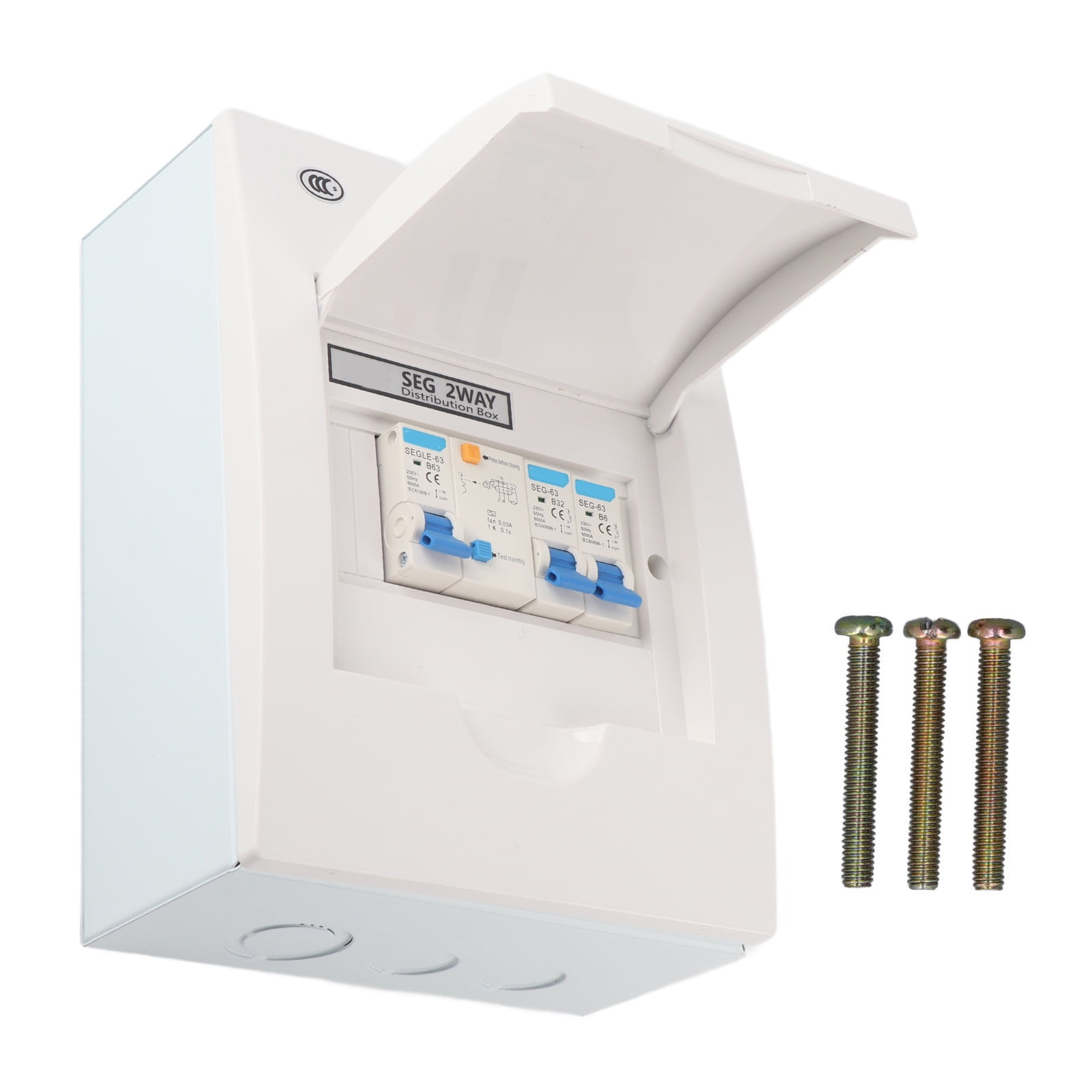 2 MCBs (B6A+B32A), 1P+N RCD 63A, 2-Way Indoor Switchboard Garage ...