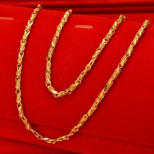 2 MM Link Chain 22K 23K 24K THAI BAHT GOLD GP NECKLACE Jewelry ...