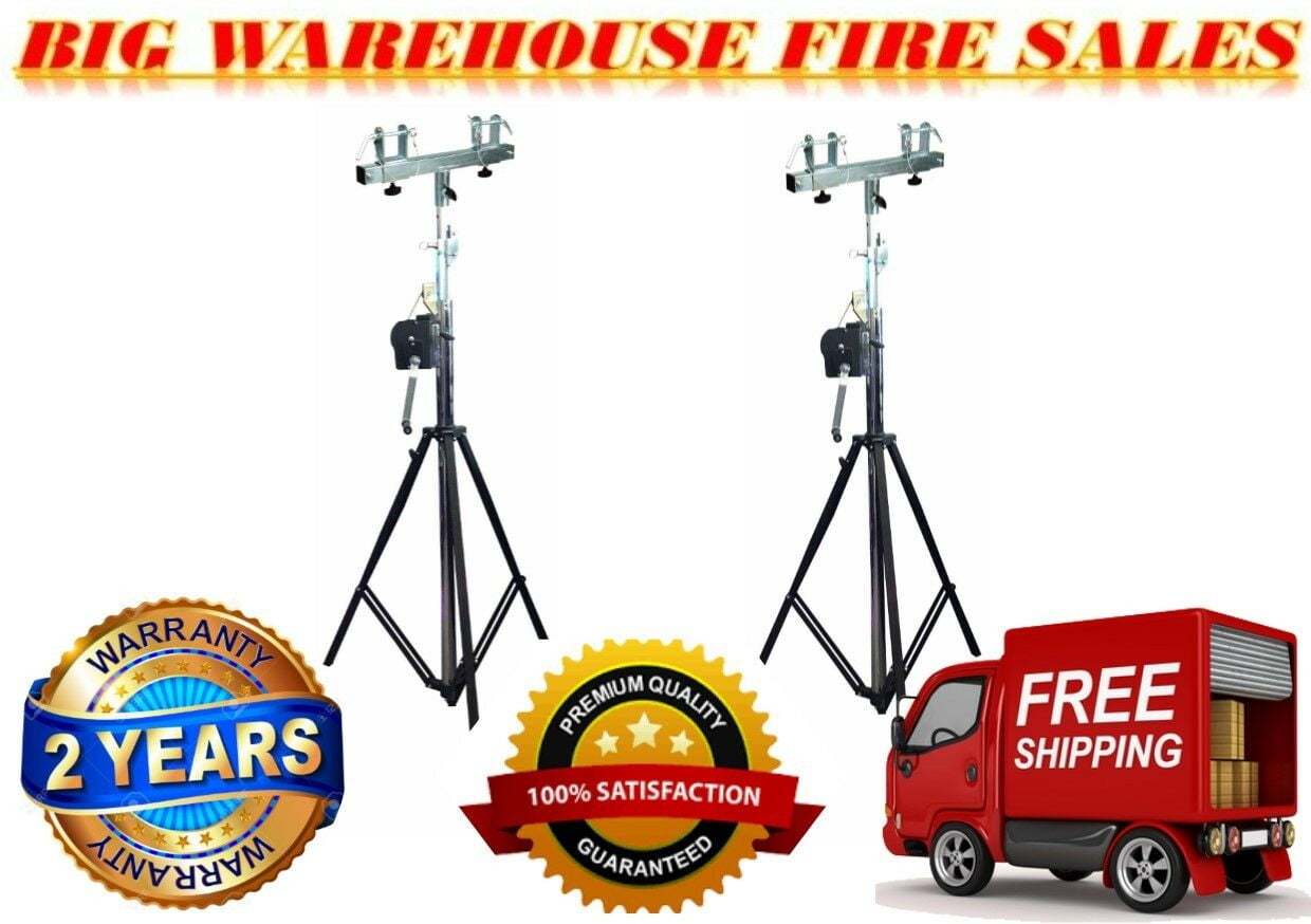 2 MR DJ ST200 DJ Pro Lighting 10 Foot Crank Light Stand Square Truss T ...