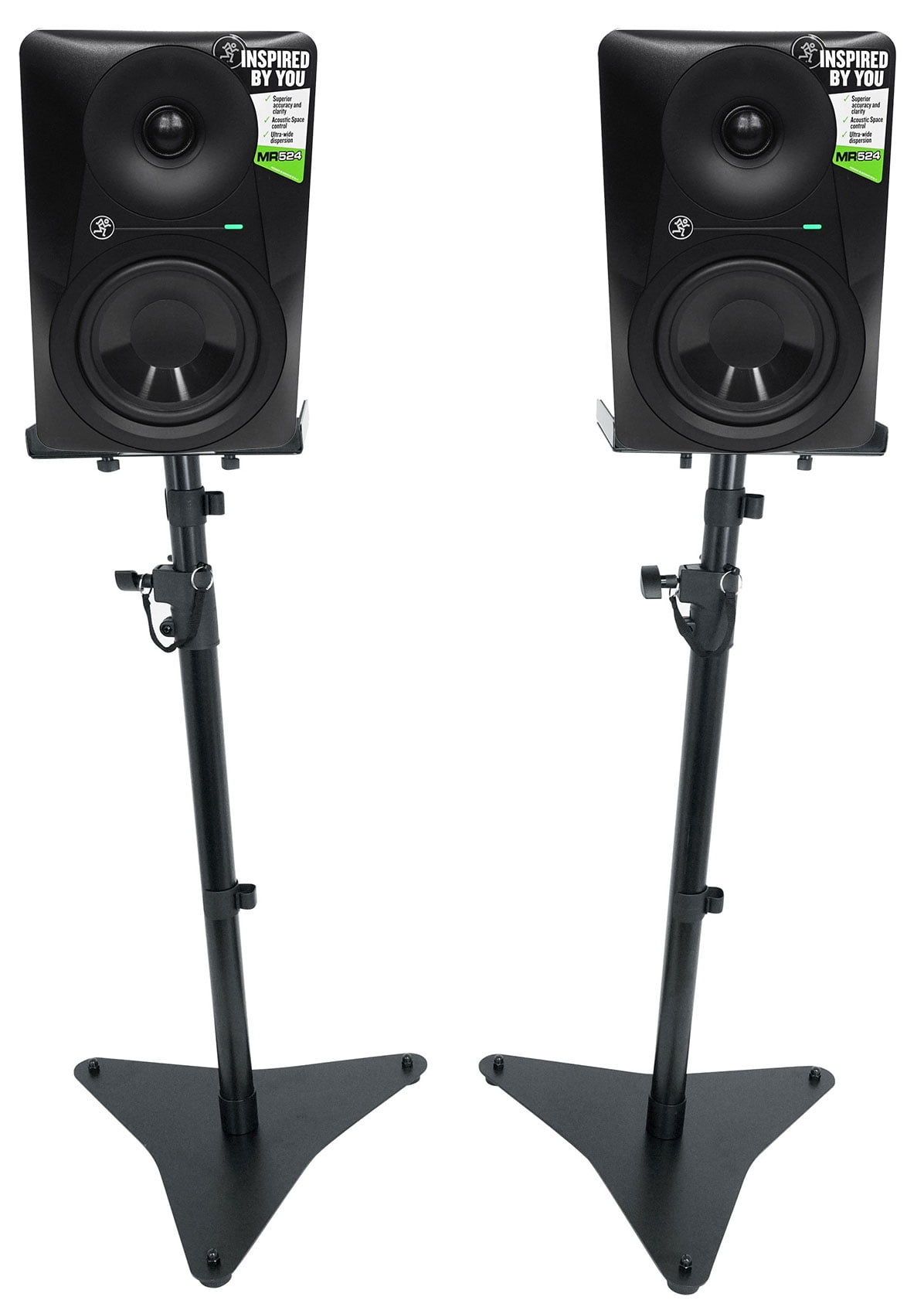 (2) Mackie MR524 5” 50w Powered Studio Monitors Speakers+Adjustable ...