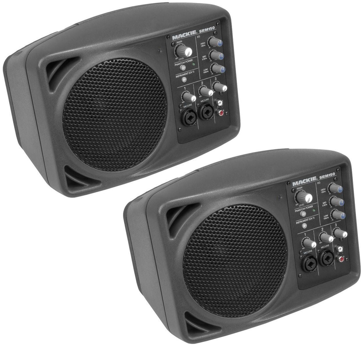 (2) Mackie SRM150 Powered Active PA Monitor Speakers w/Wireless Linking ...