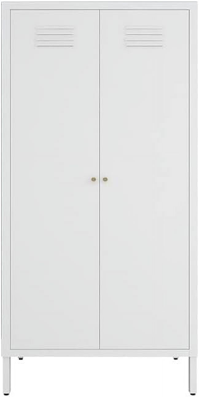 2 Magnetic Doors Steel Storage Accent Cabinet with 2 Laminate,Metal ...