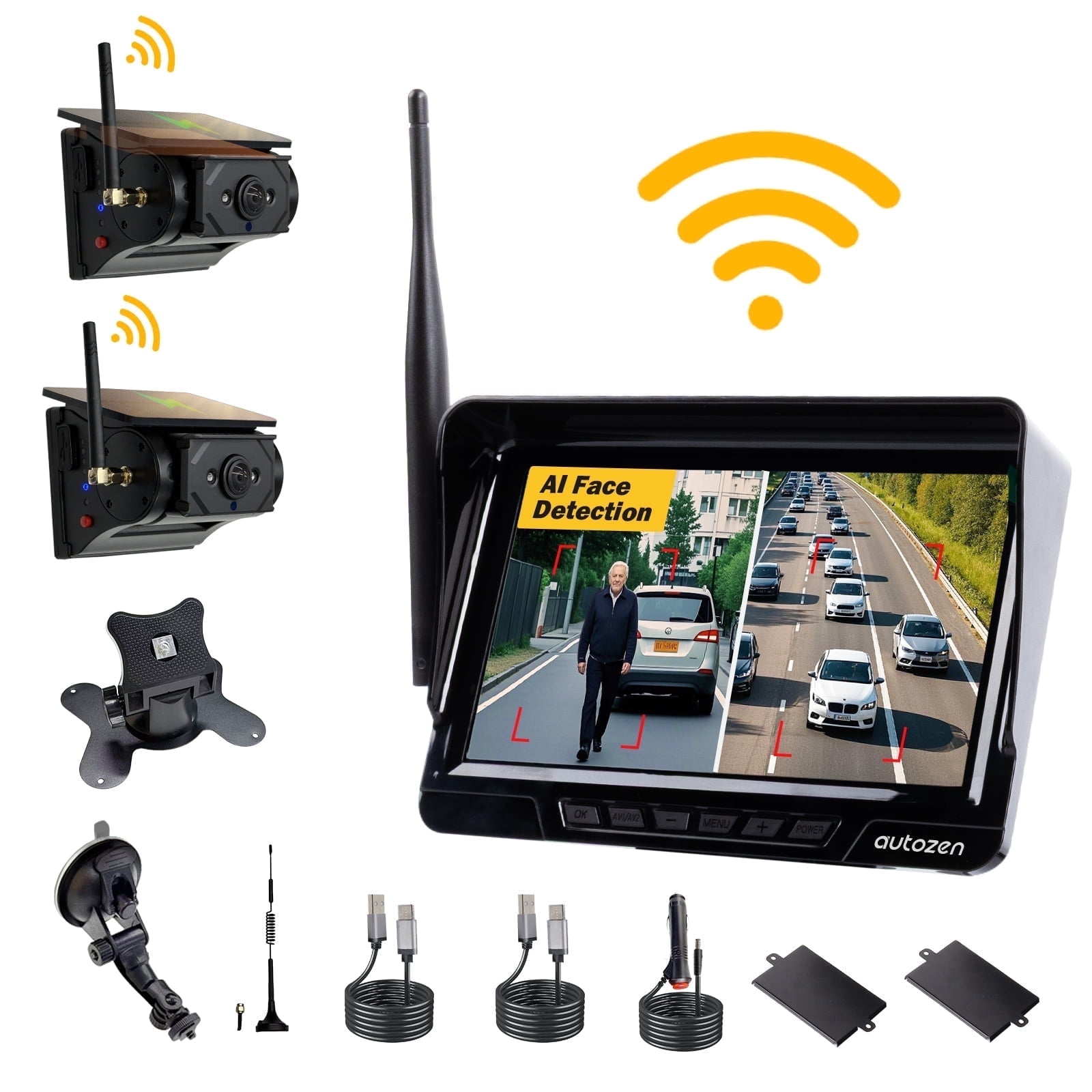 2 Magnetic Solar Wireless Backup Camera HD1080P 3 Mins DIY Installation ...