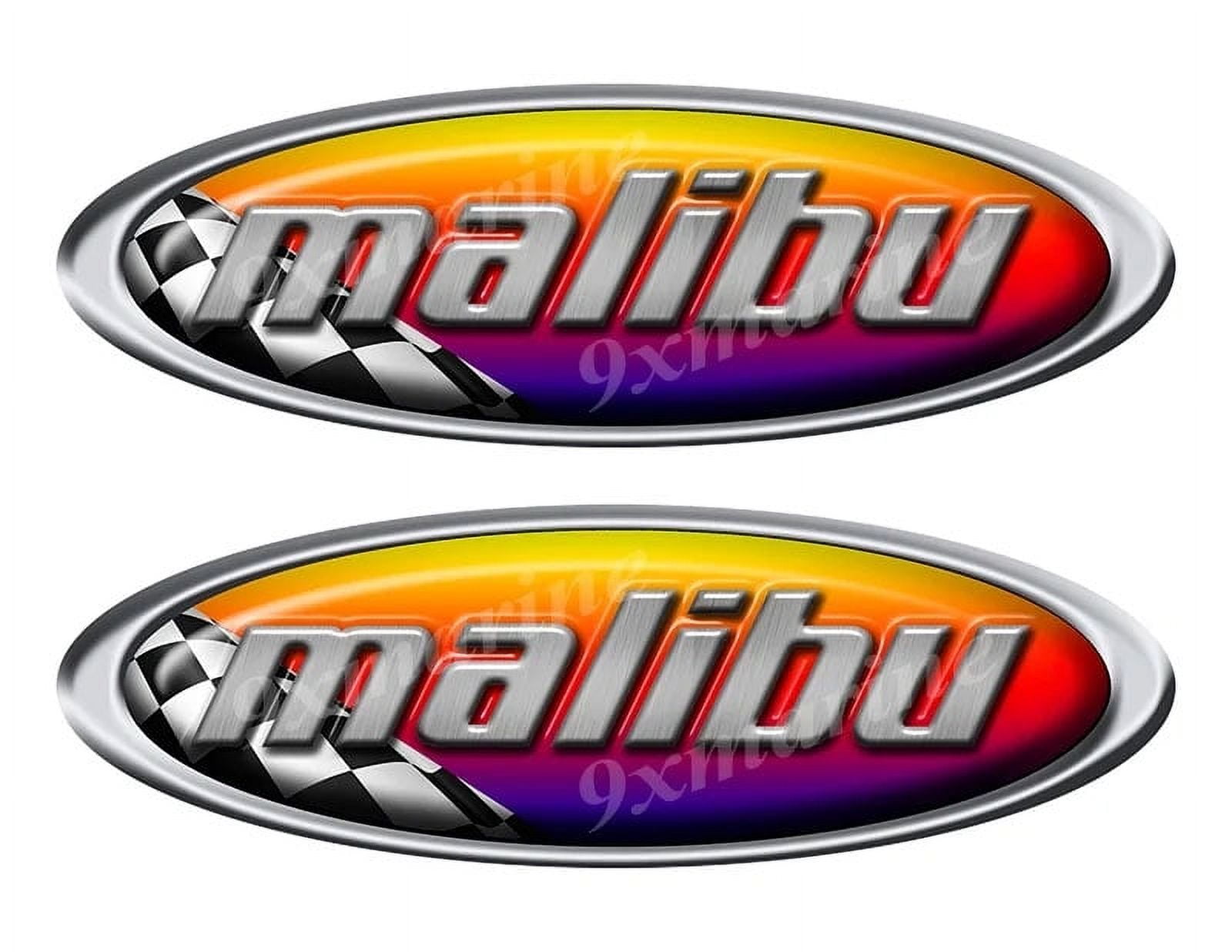 2 Malibu Red Racing Oval Stickers - Walmart.com