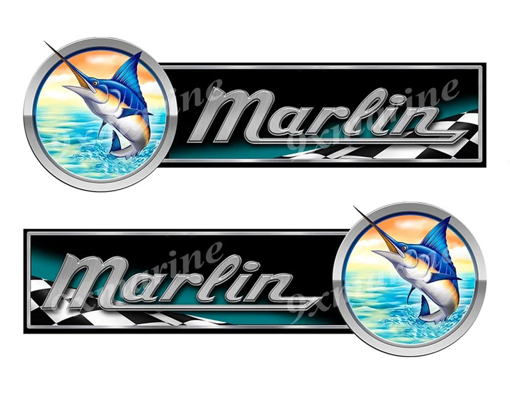 2 Marlin Boat Left/Right Stickers - Walmart.com