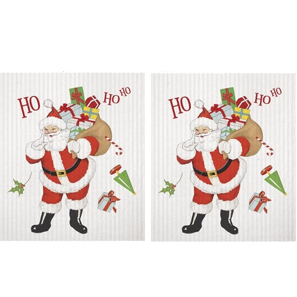 2 Mary Lake Thompson Reusable Kitchen Sponge Cloths, Christmas Cheer ...