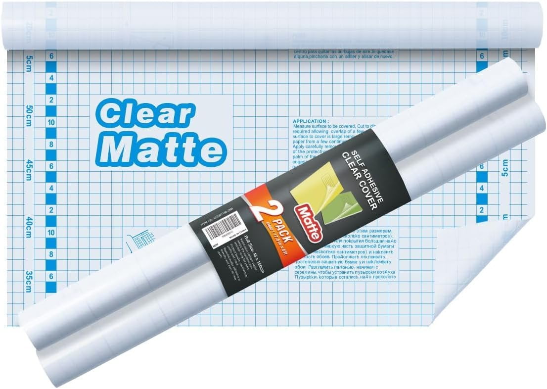 2 Matte Clear Contact Paper Roll for Books, Crafts and Countertops ...