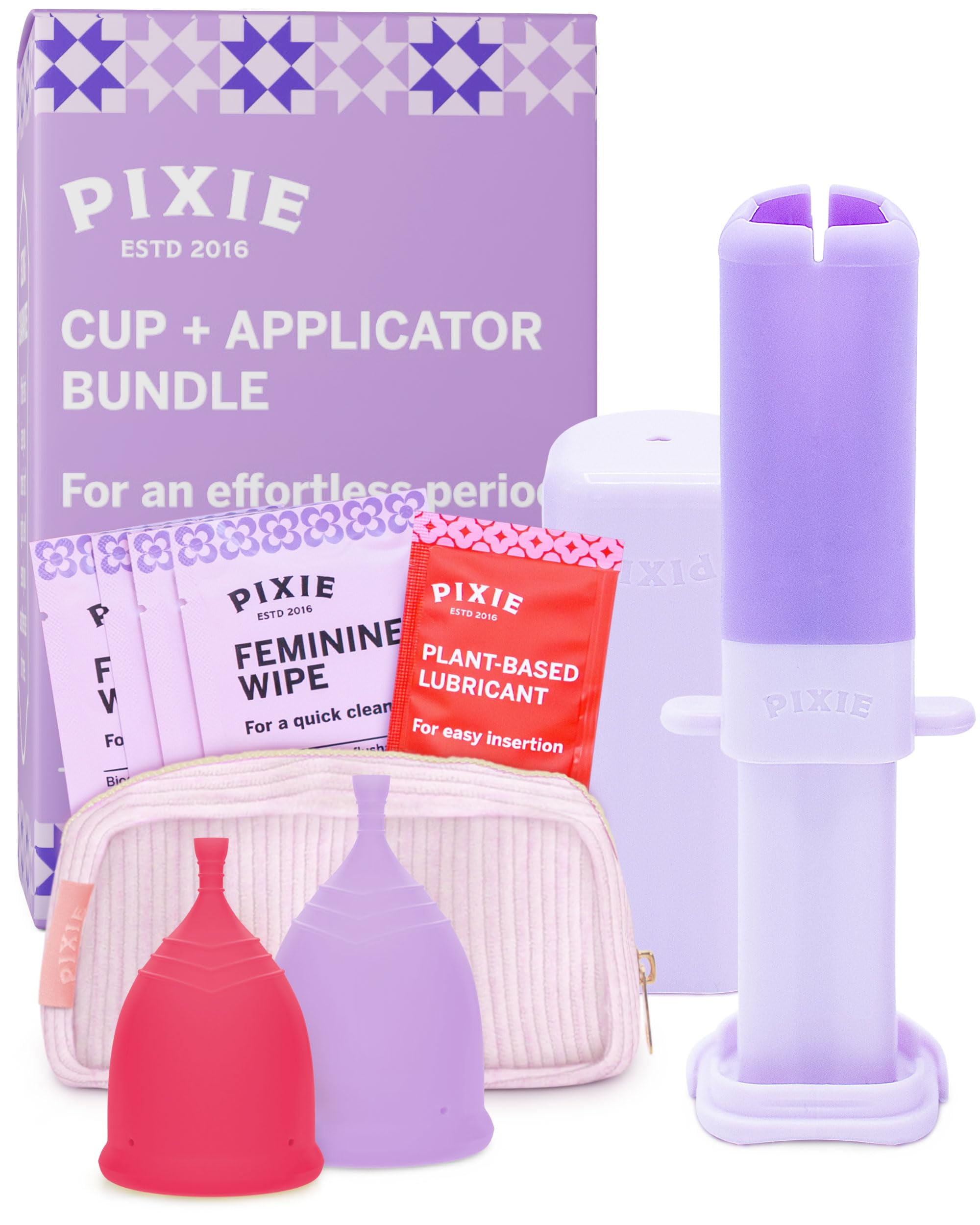 Pixie Cup, Reusable Menstrual Cups Bundle with Applicator, Small ...