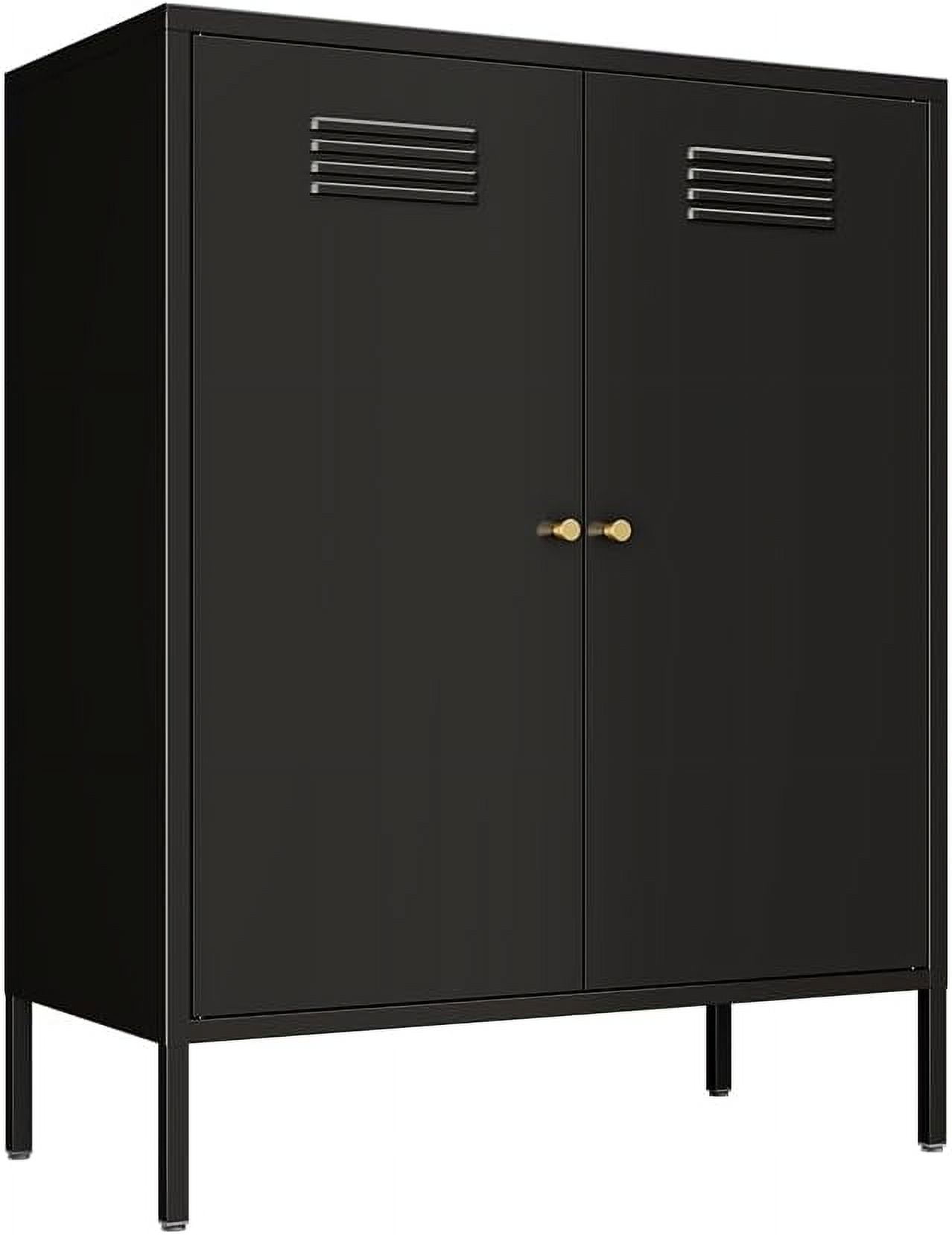 2 Mesh Door Metal Storage Cabinet for Bed Room Living Room Hotel Garage ...