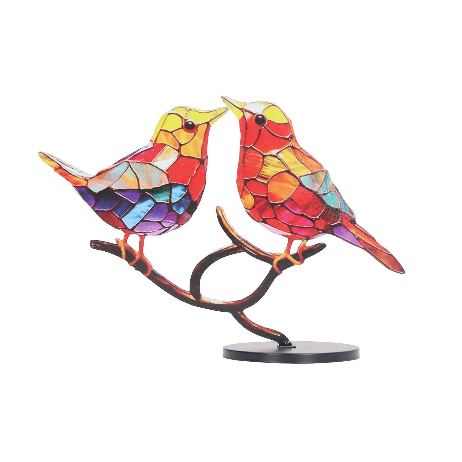 2 Metal Birds Ornament Visual Decompression Colorful Decoration for ...