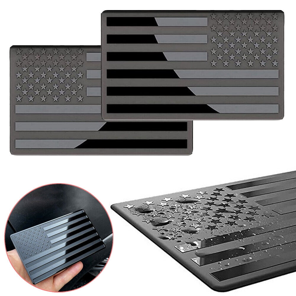 2× Metal USA Flag Sticker American Car Truck Decal Body Emblem Badge ...