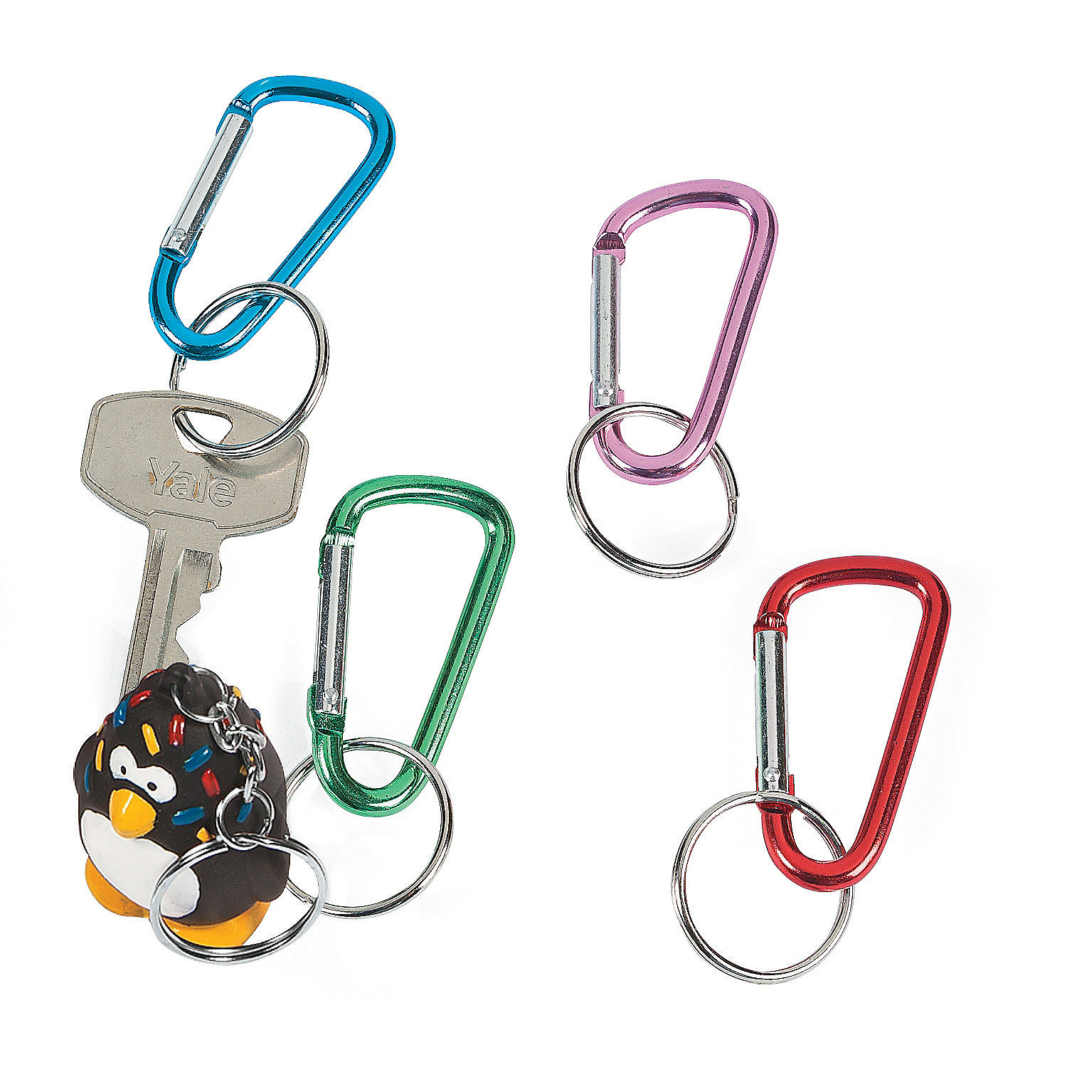 2" Metallic Aluminum Clip Key Chains - Party Favors - 12 Pieces ...