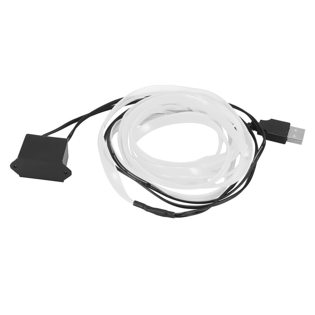 2 Meter/6ft Interior USB Neon EL Wire String Strip Ice Blue Cold Light ...