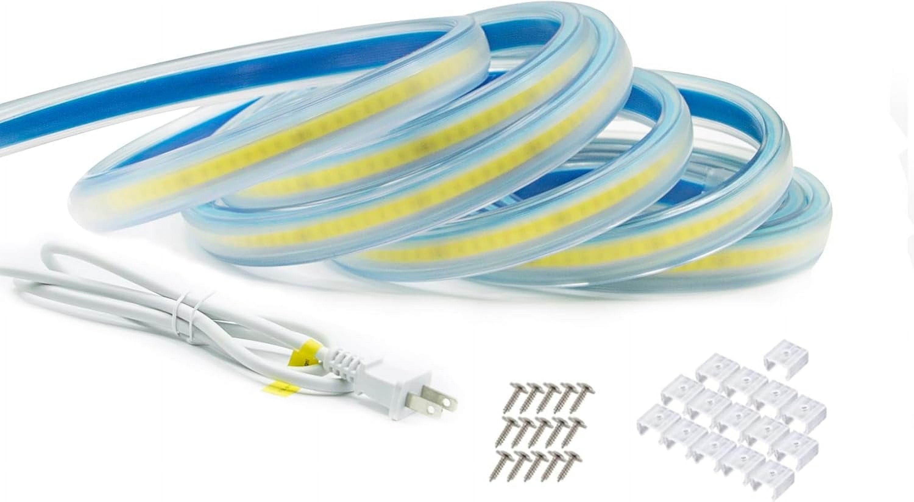 2 Meter AC 110V LED Strip Lights, IP67 Waterproof Flexible 4000K White ...