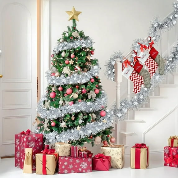 2-Meter Christmas Pull Flower Ribbon, Multi-Color Wool Strip Hanging ...