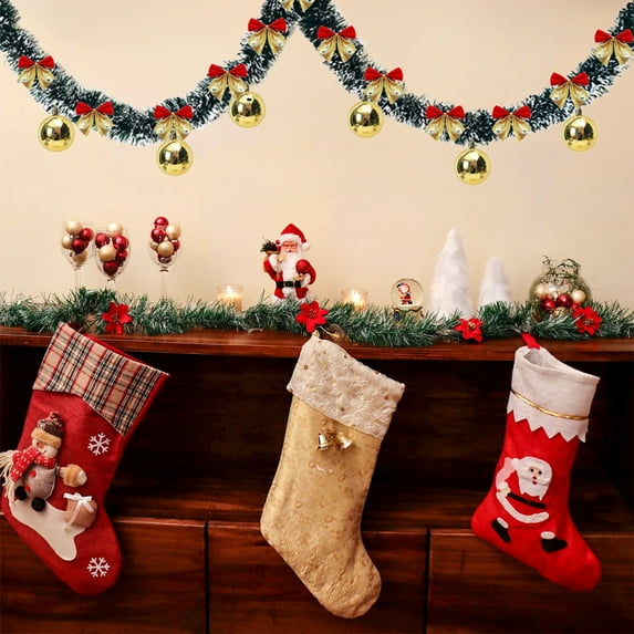 2-Meter Christmas Ribbon with White Edges & Bow | Plastic Christmas ...