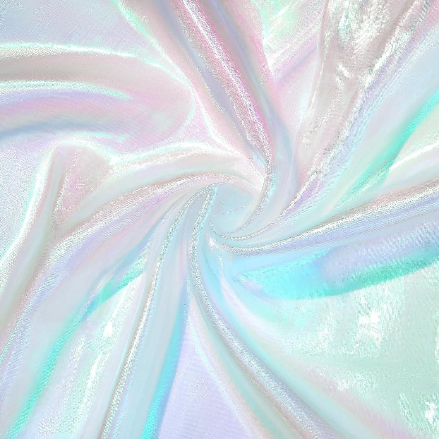 IDONGCAI Iridescent Holographic Organza Fabric, Rainbow Laser Gradient ...