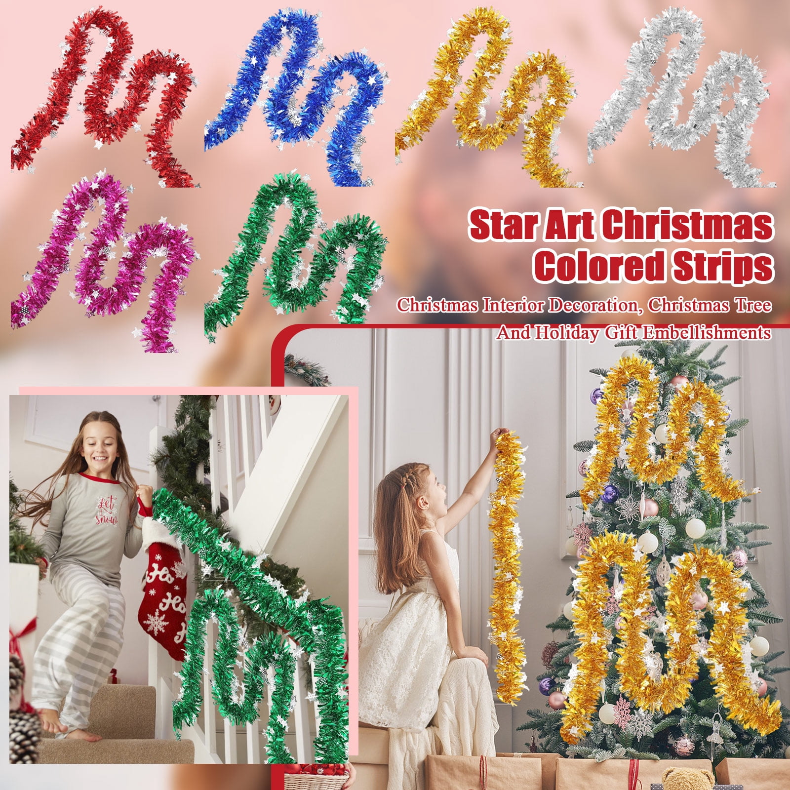 2 Meters Star Art Christmas Decorative Strips, Christmas Interior ...