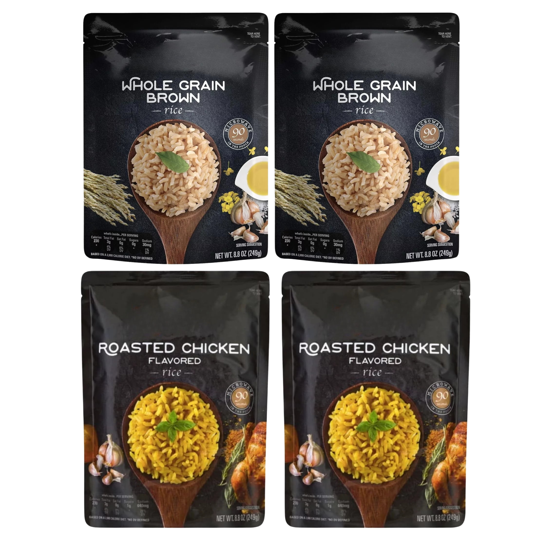 (2) Microwavable Roasted Chicken Flavored Rice and (2) Whole Grain ...