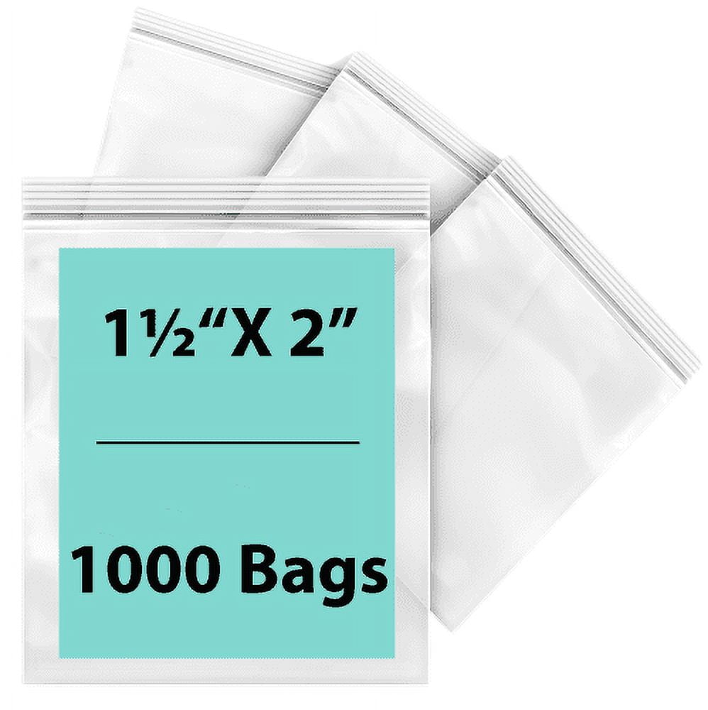 2 Mil Clear Reclosable Zipper Poly Bags with Resealable Zip Top Lock -1 ...