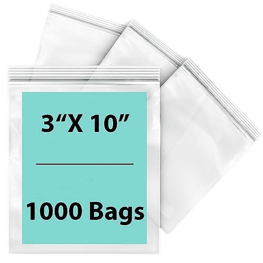 2 Mil Clear Reclosable Zipper Poly Bags with Resealable Zip Top Lock -3 ...