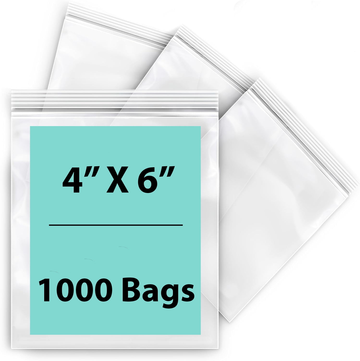 2 Mil Clear Reclosable Zipper Poly Bags with Resealable Zip Top Lock -4 ...