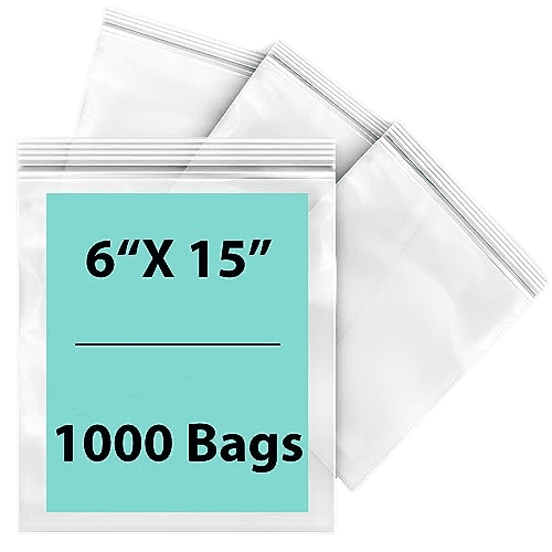 2 Mil Clear Reclosable Zipper Poly Bags with Resealable Zip Top Lock -6 ...
