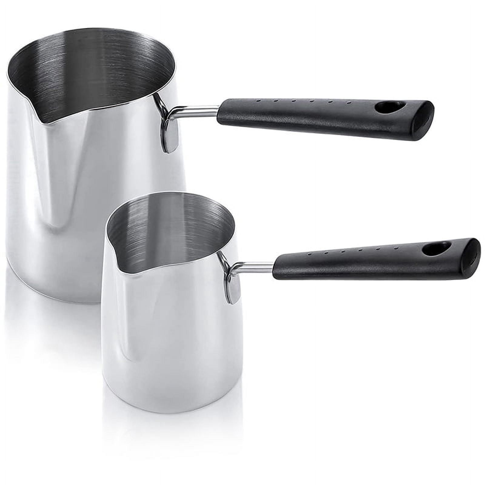 2 Milk Warmer Pot, Coffee Pot, Stovetop Chocolate Melting Pan, Coffee ...