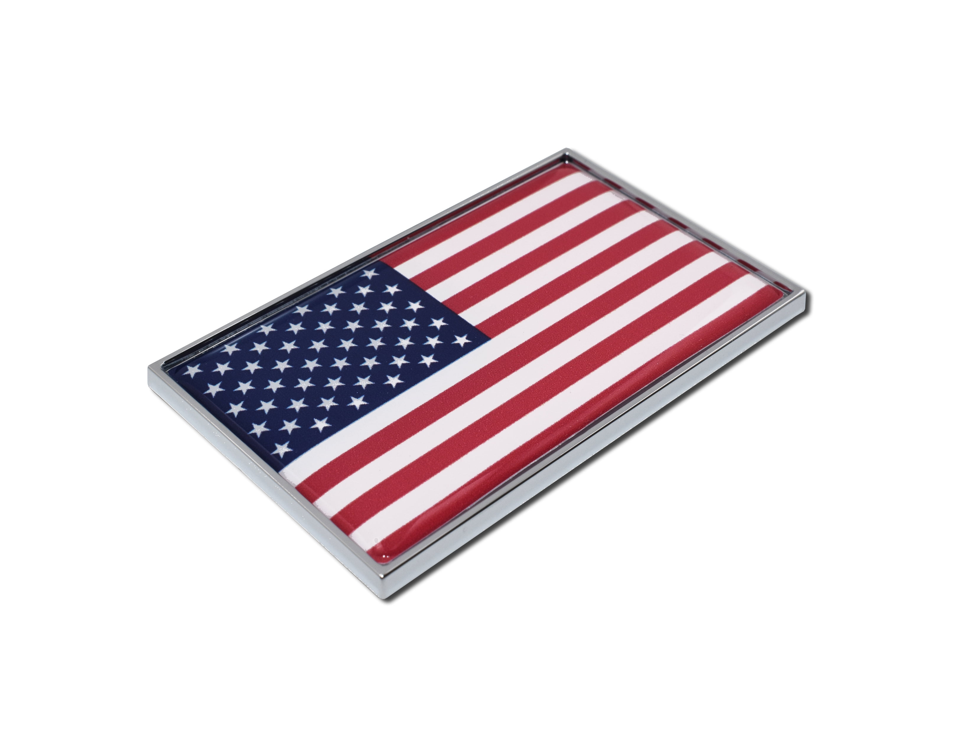 2 Mini American Flag OEM Chrome Emblems for Motorcycles, Watercrafts ...