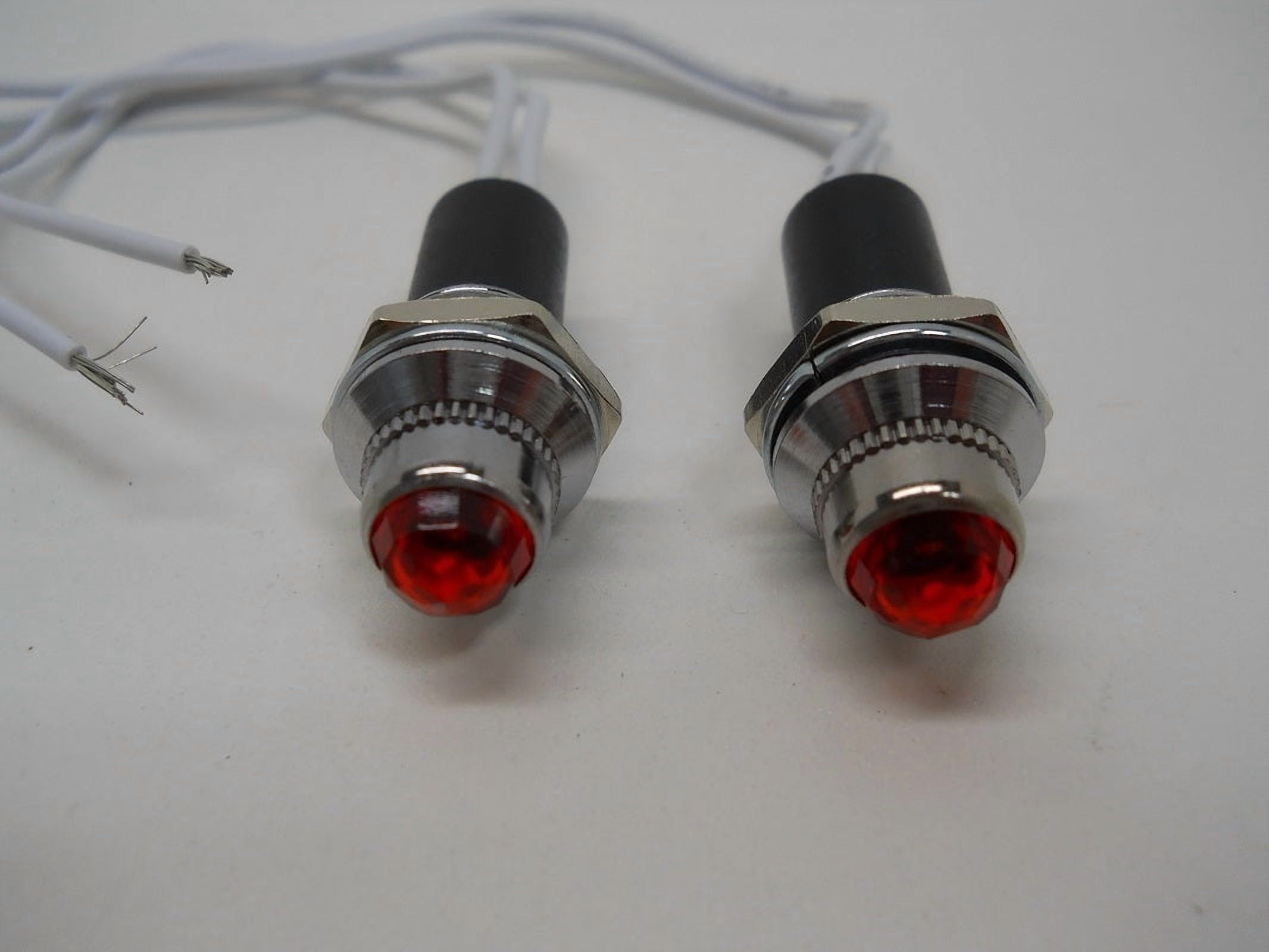 (2) Mini Classic Car Truck Dash Switch Indicator Pilot Lights / Red ...