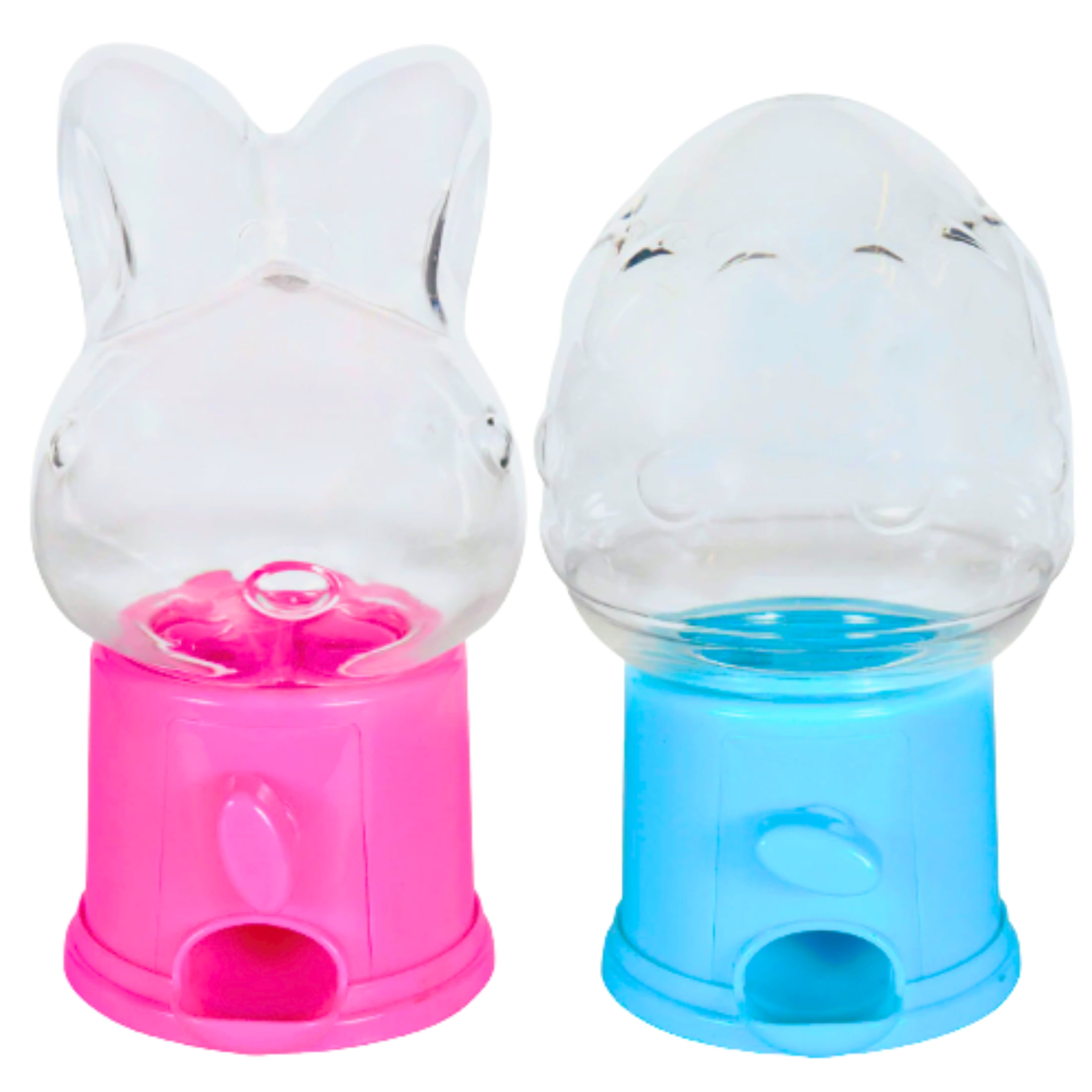 (2) Mini Easter-Themed Candy Dispenser, 5.8in. Plastic Pink Bunny and ...